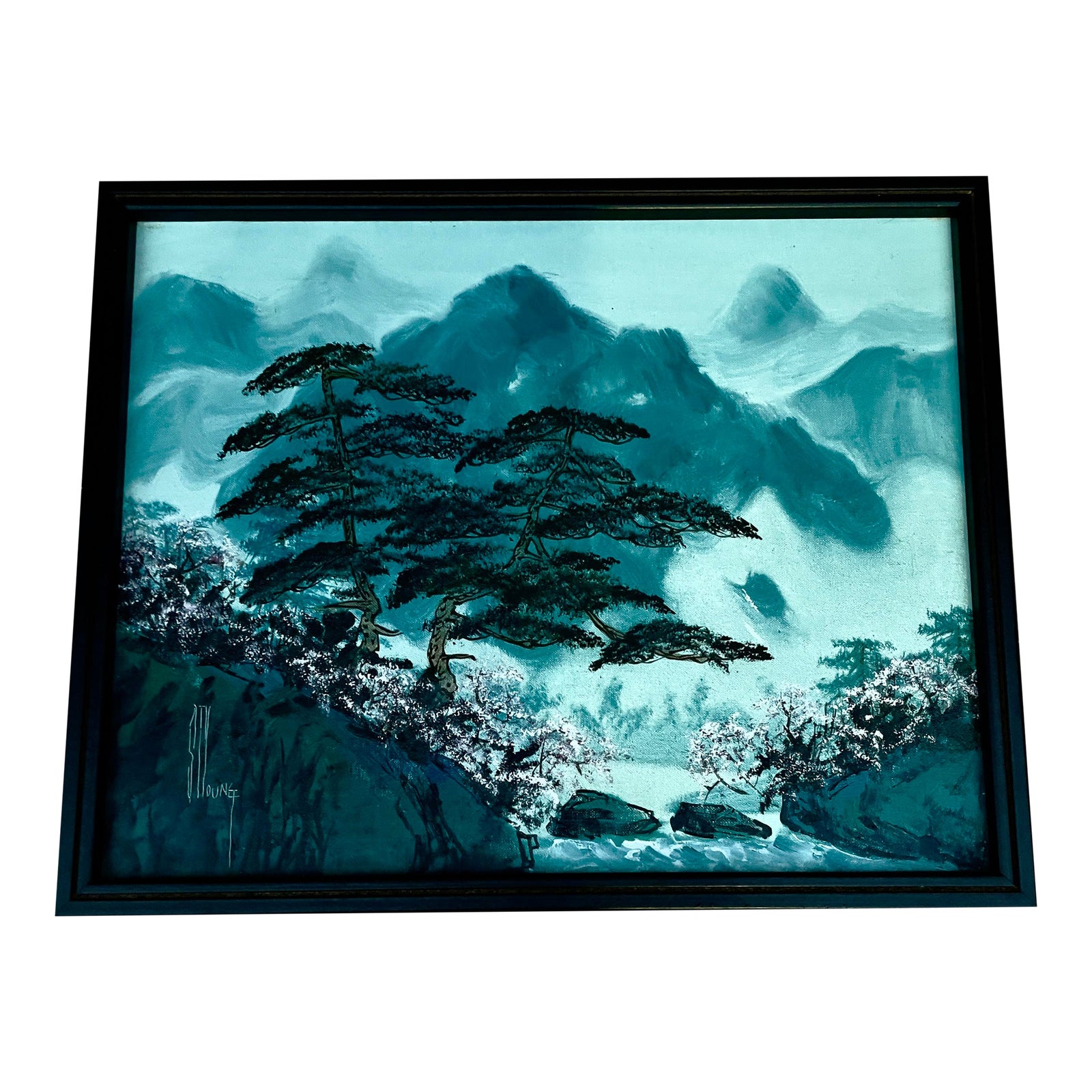 Vintage S T Young (Shu Tao Yang in Chinese) Oil Painting Signed ...