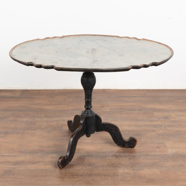 Original Black Painted Rococo Tilt Top Tea Table, Sweden Circa 1820 ...