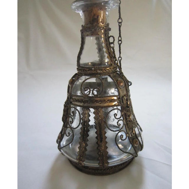 Vintage Silver Overlay Turkish Decanter | Chairish