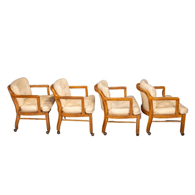 1970s Drexel Heritage Passage Wheeled Dining Chairs - Set of 4 | Chairish