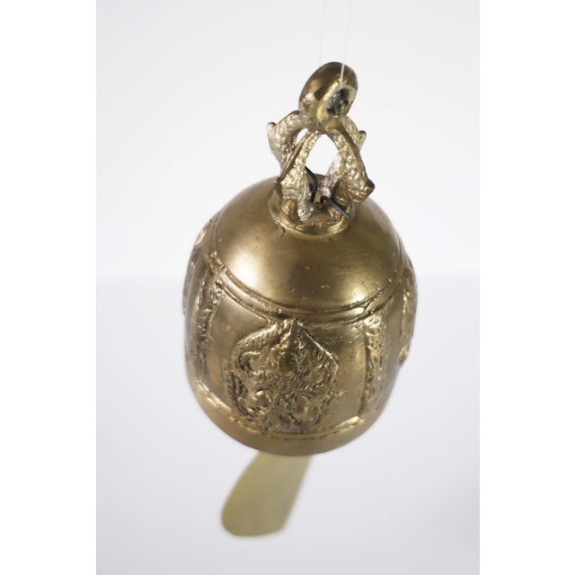 Hanging Tibetan Prayer Bell With Buddha and Ganesha Depictions | Chairish
