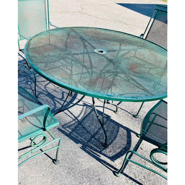 Vintage Wrought Iron Patio Dining Set | Chairish