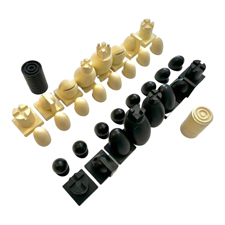 Set of Michael Graves Chess and Checker Pieces | Chairish