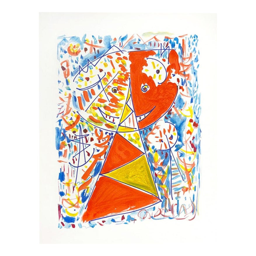 Egill Jacobsen, Mask Figure, 1890s, Lithograph | Chairish