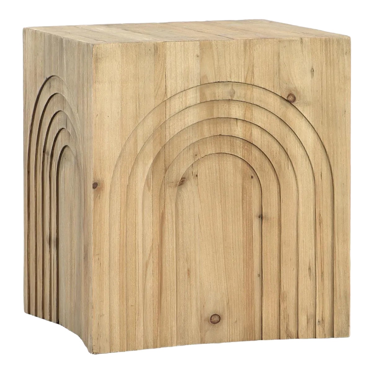 Mod Rainbow Wood Block Side Table | Chairish