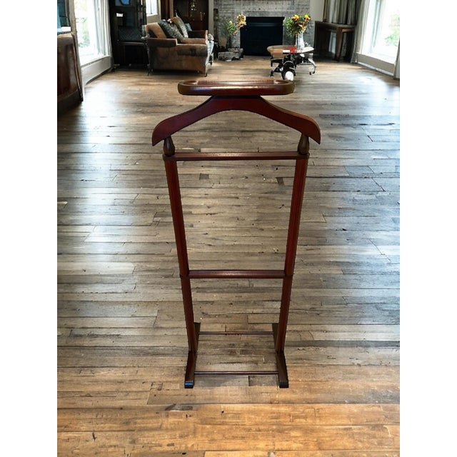 1970s Mahogany Solid Wood Valet Stand | Chairish