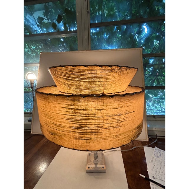 1950s Chalk Plaster Lamp With Original Shade | Chairish