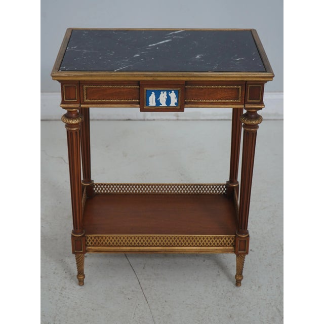Ej Victor Neoclassical Marble Top 1 Drawer Stand | Chairish