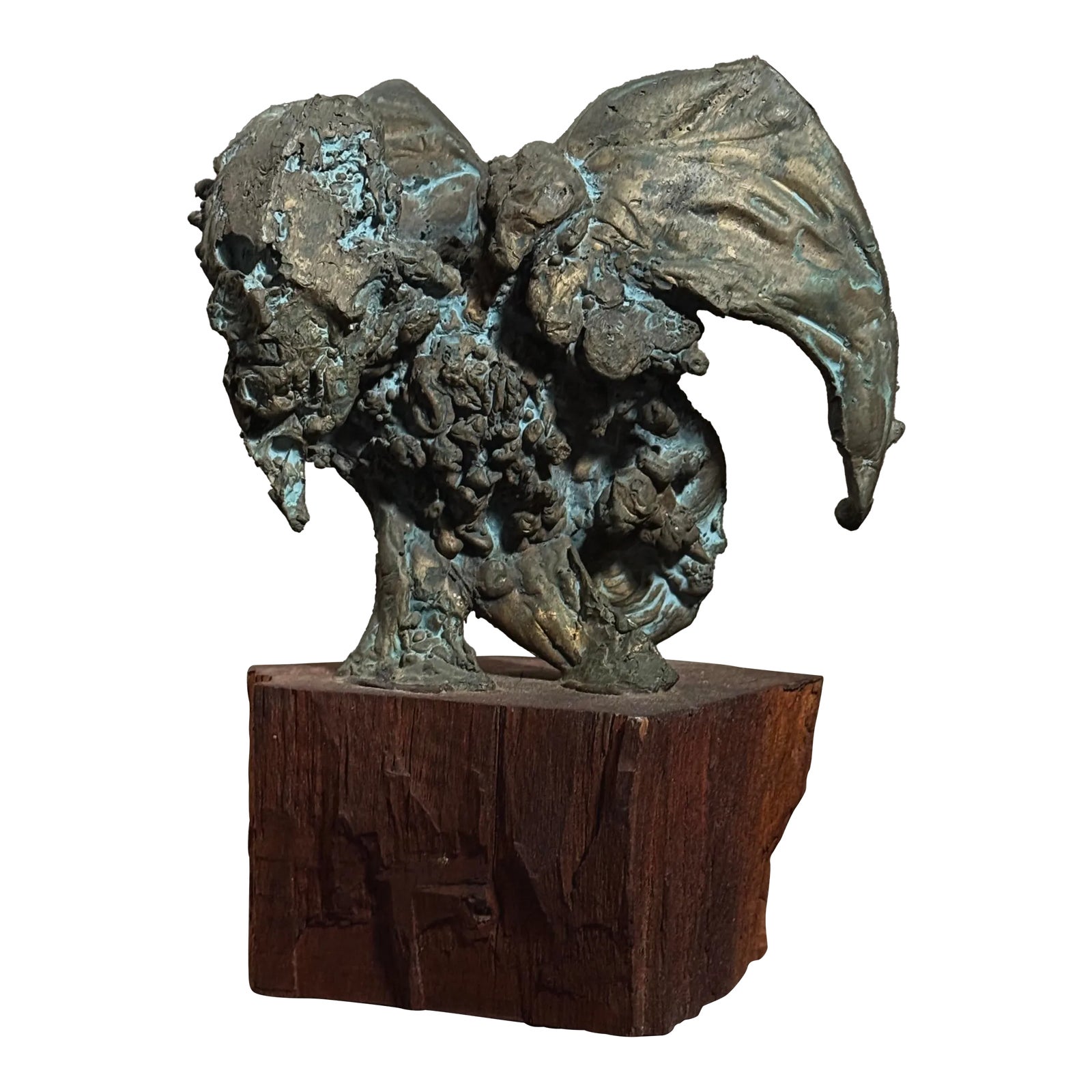 Vintage Abstract Brutalist Bronze Gargoyle Sculpture | Chairish