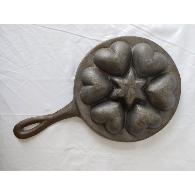 Vintage Hearts and Star Cast Iron Pan | Chairish