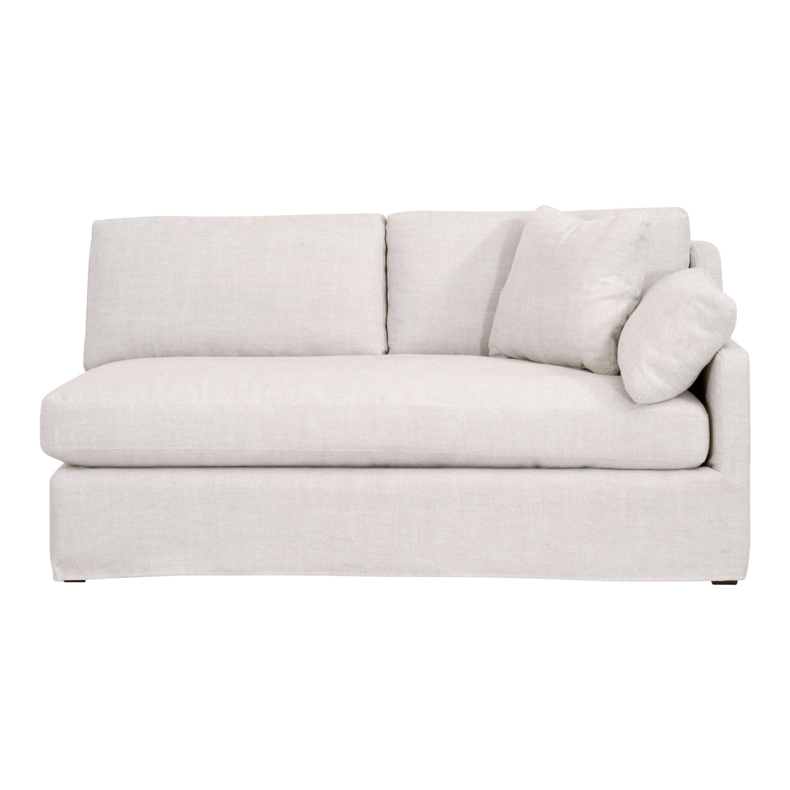 Lena Modular Slipcover 2-Seat Right Slope Arm Sofa, Bisque | Chairish