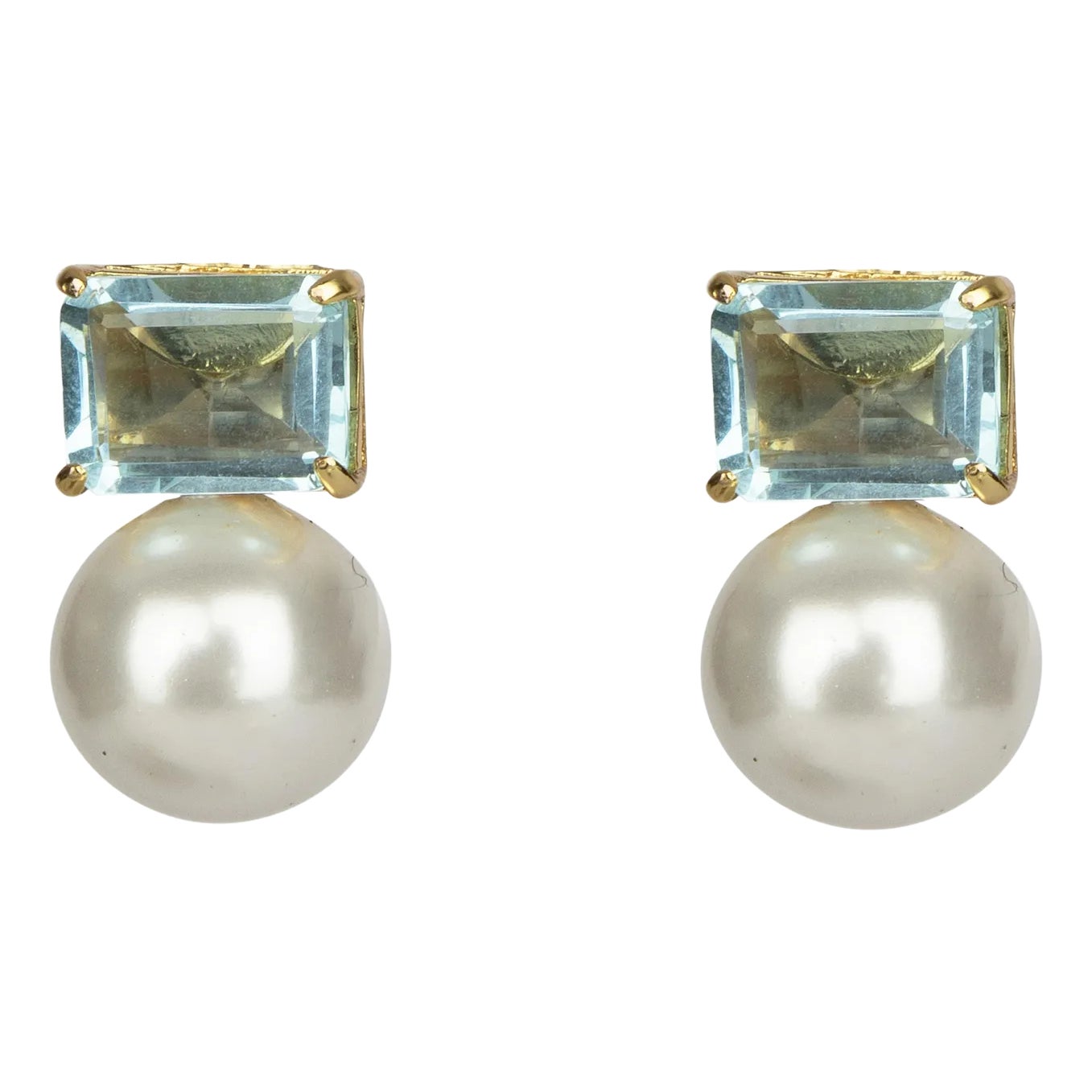 Sixtine Studs Light Blue - Set of 2 | Chairish