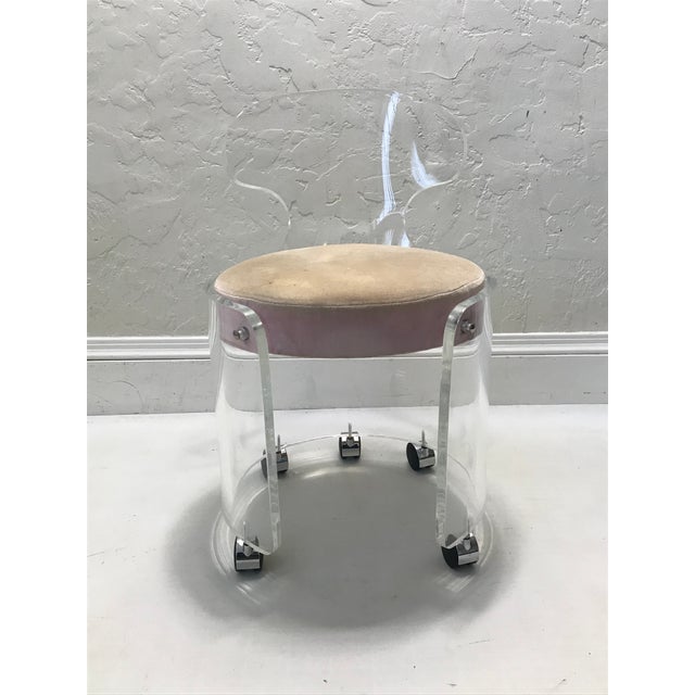 1970s Mid-Century Modern Lucite Vanity Chair | Chairish