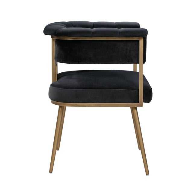 Astrid Grey Velvet Chair | Chairish