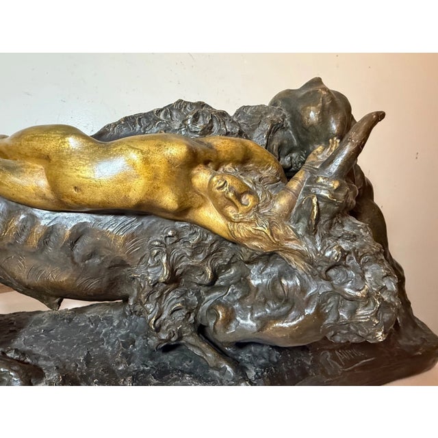 Huge Antique R Aurili Italian Hercules Bull Lady Bronze Patinated ...