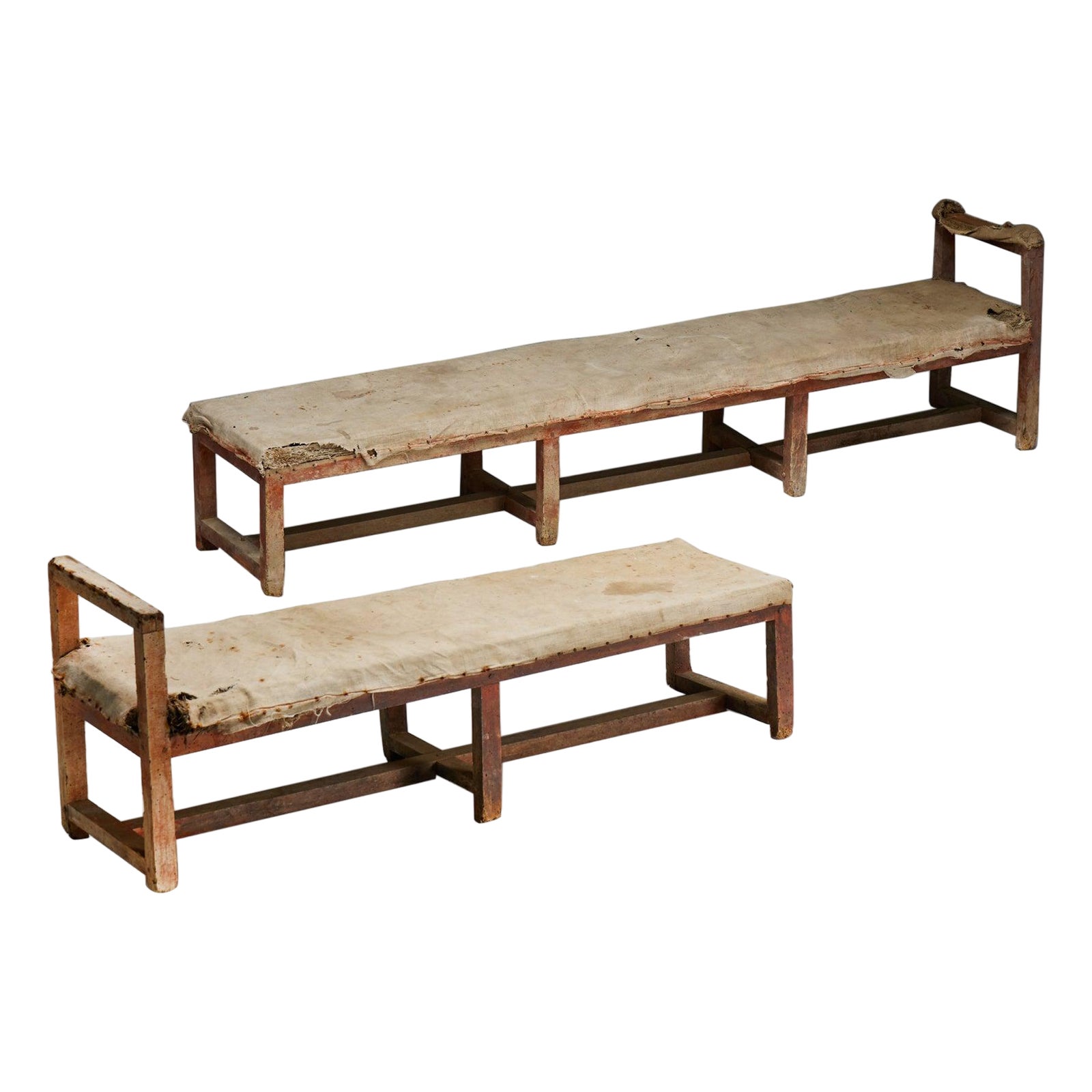 19th Century Rustic Travail Populaire Benches, France | Chairish