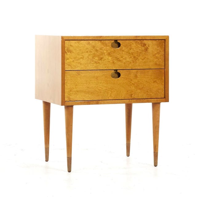 Edmond Spence Mid Century Maple Nightstands - Pair | Chairish