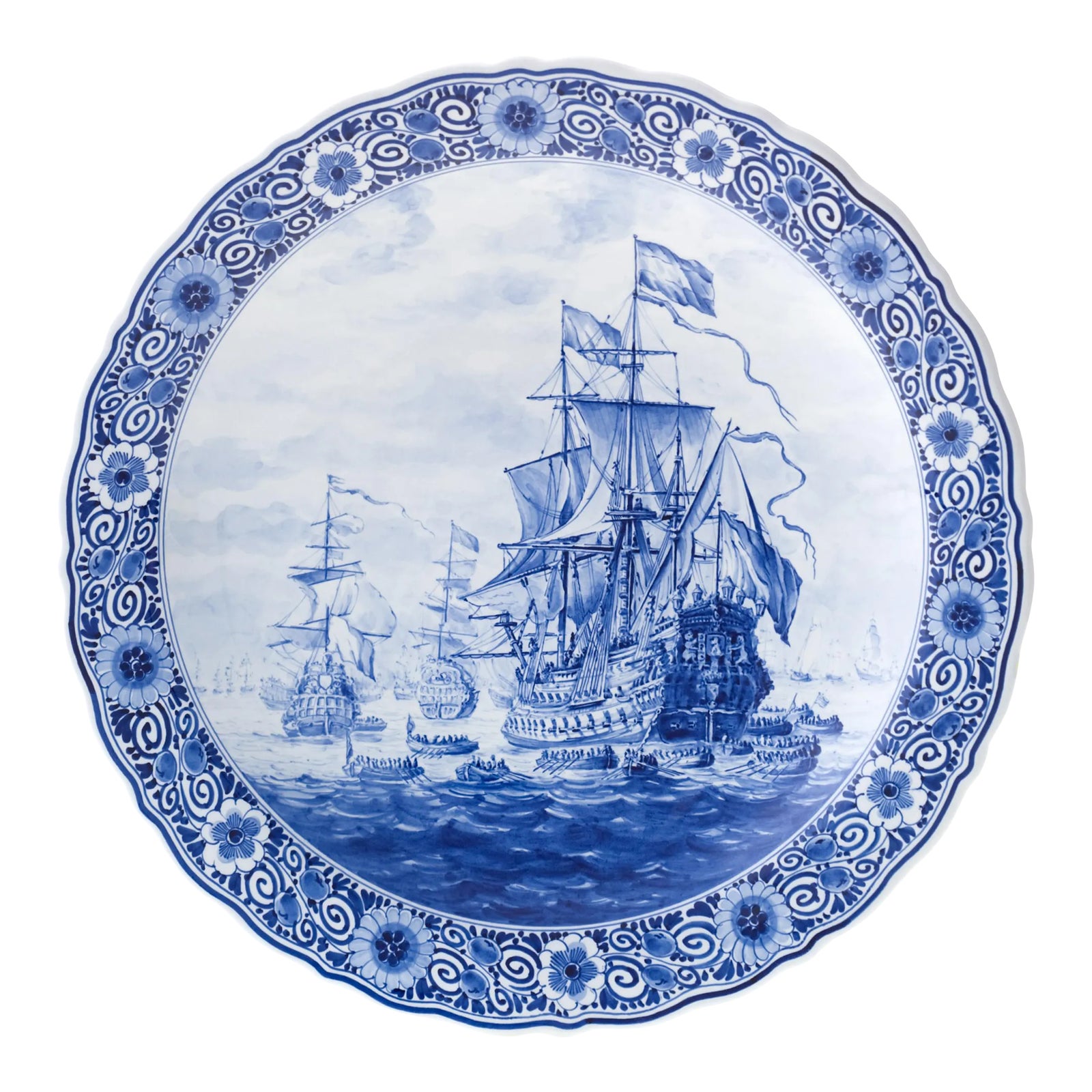 Royal Delft Original Blue Decorative Plate, Hand Painted with Tallships ...