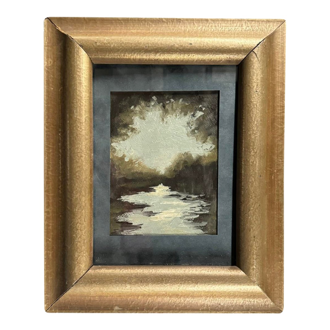 Wellon Bridgers Abstract Riverscape in Antique French Frame | Chairish