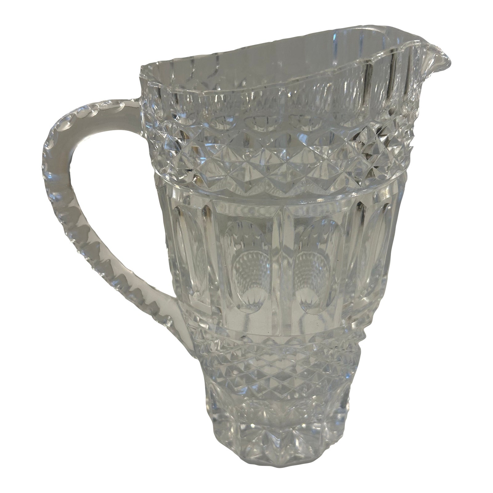Vintage Lead Cut Crystal American Briliant Pitcher with Ornate Patterns ...