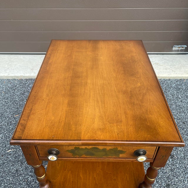 Mid 20th Century L. Hitchcock Traditional Stenciled Harvest Maple Side ...