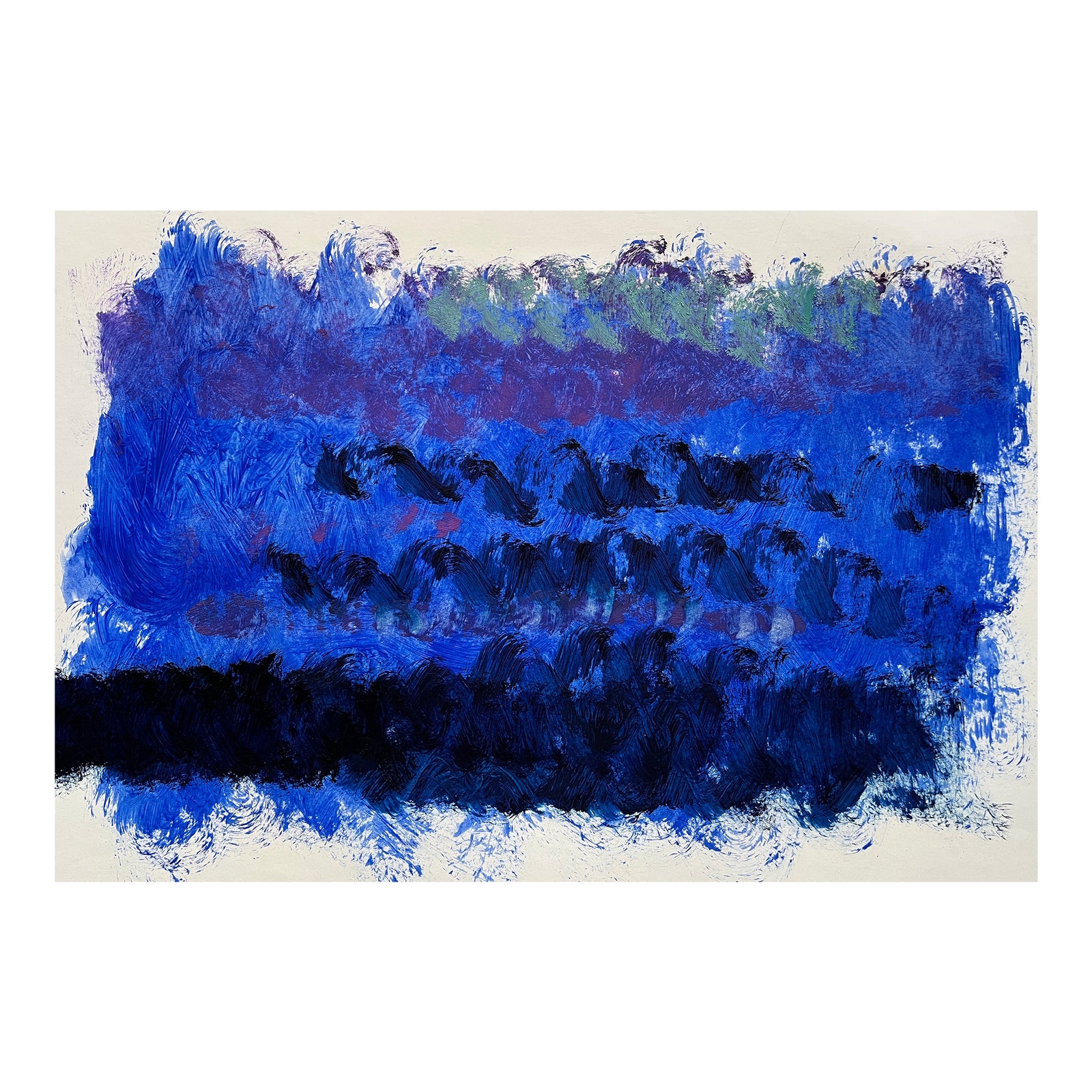 1990s "Purple and Blue Abstract" Painting | Chairish