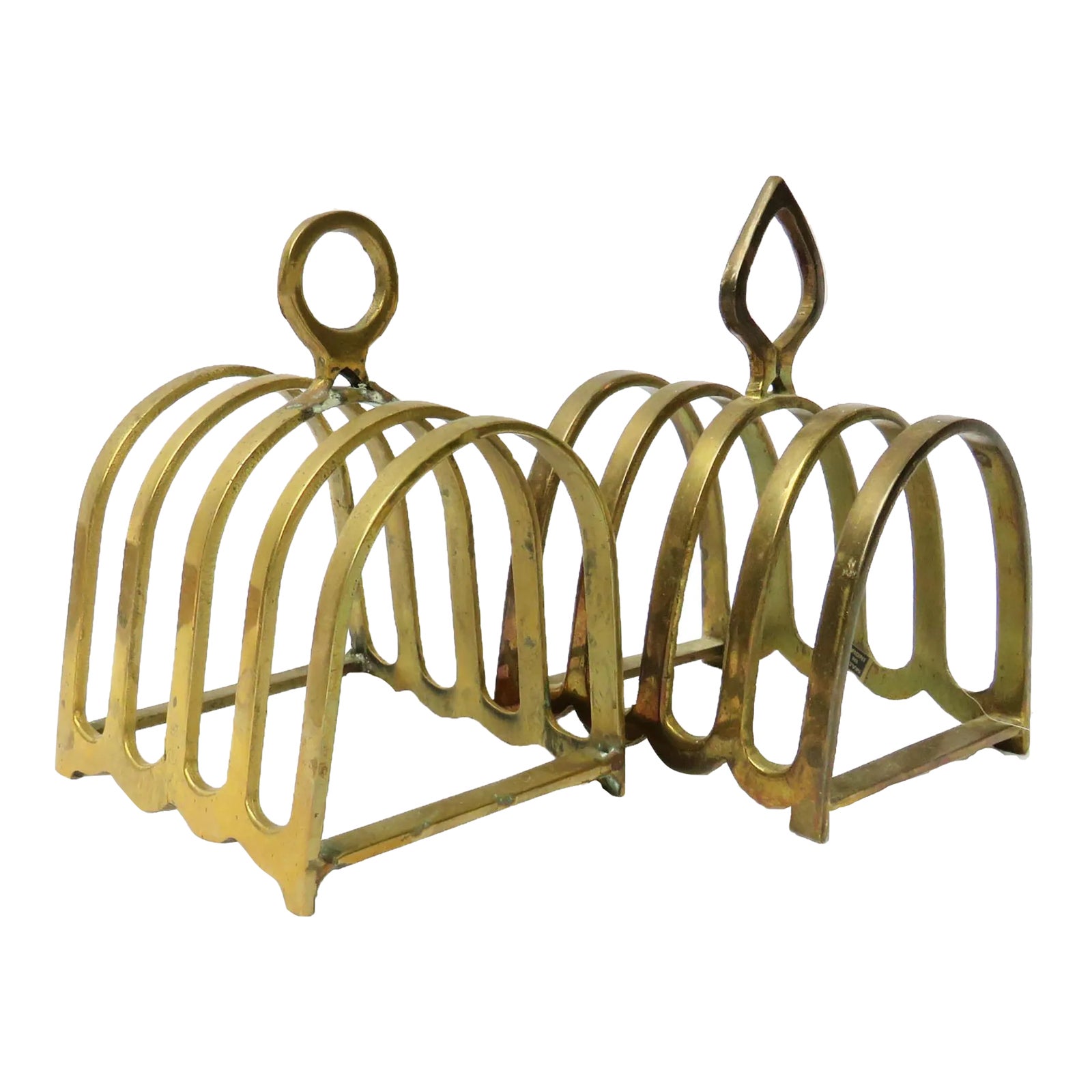 English Brass Toast / Mail Racks, Pair | Chairish