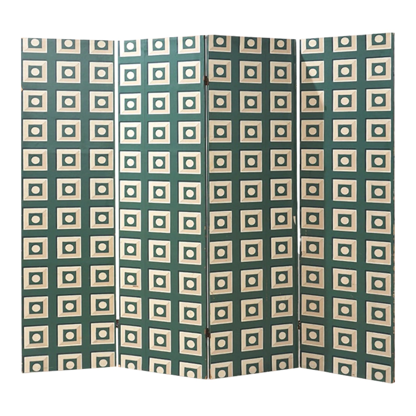1970s Deco Four Panel Screen | Chairish