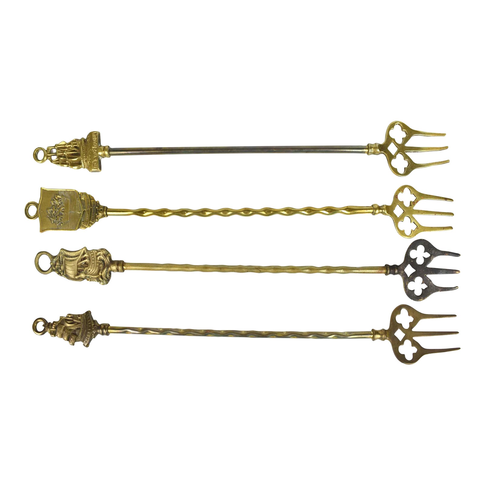 Early 20th Century English Solid Brass Ship Design Toasting Fireplace ...