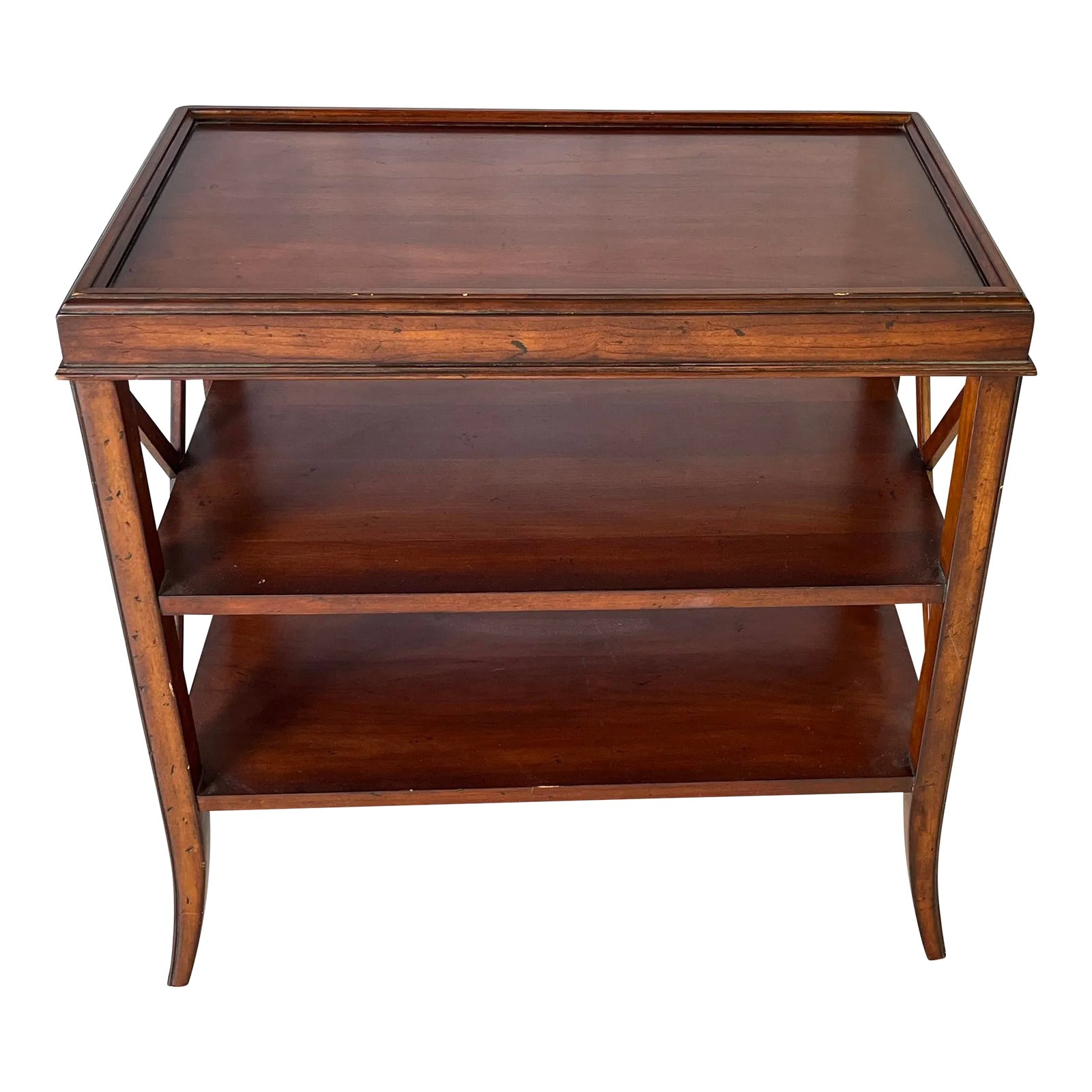 Antique Classical 3 Tier Side Table With Writing Slide | Chairish