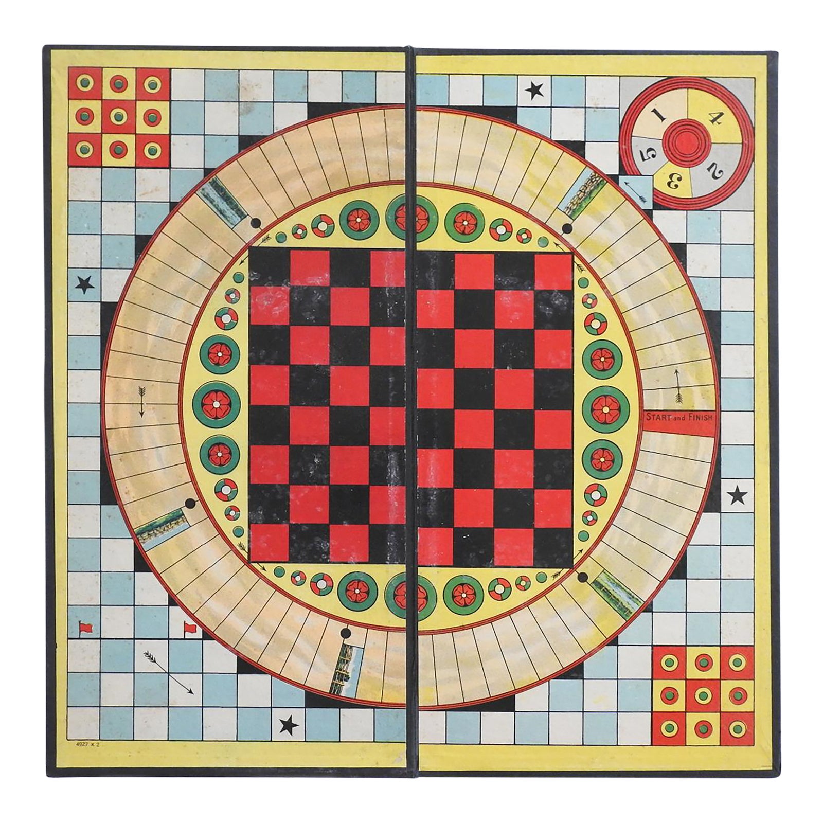 1905 Graphic Junior Combination Board Game Parcheesi Double Sided ...