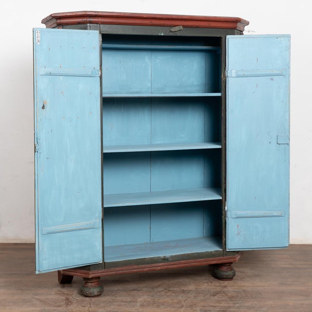 Early 19th Century Hand-Painted German Two-Door Armoire Shrunk | Chairish