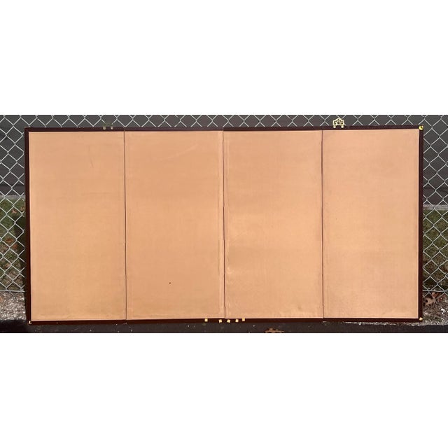 Chinese Koi Fish Painted Silk Folding Screen | Chairish