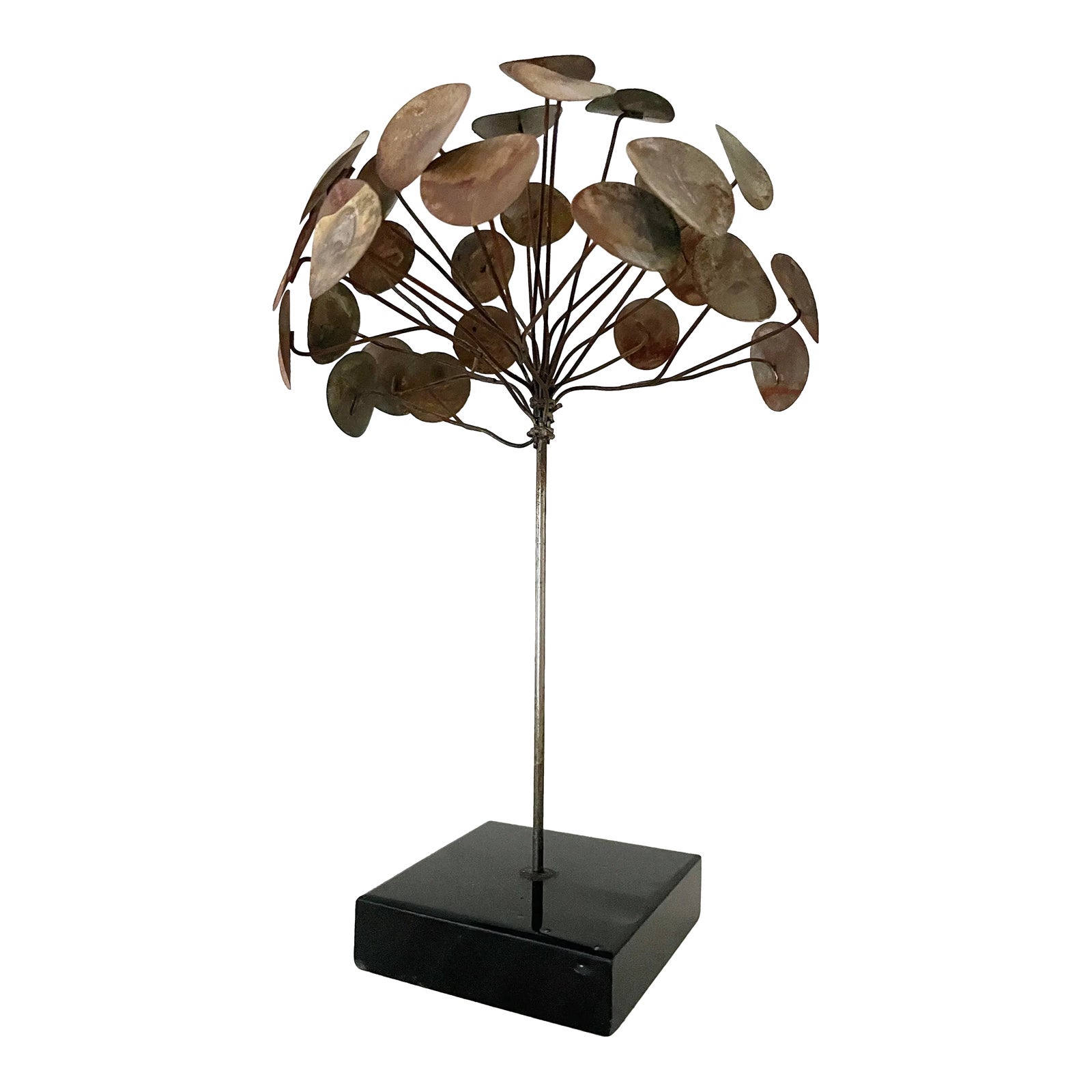 1970s, Mid Century Modern, Brutalist Style Money Tree Sculpture ...