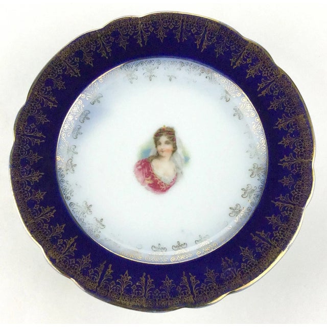 Rare Antique Carlsbad Austrian Plate Set Victorian Ladies | Chairish