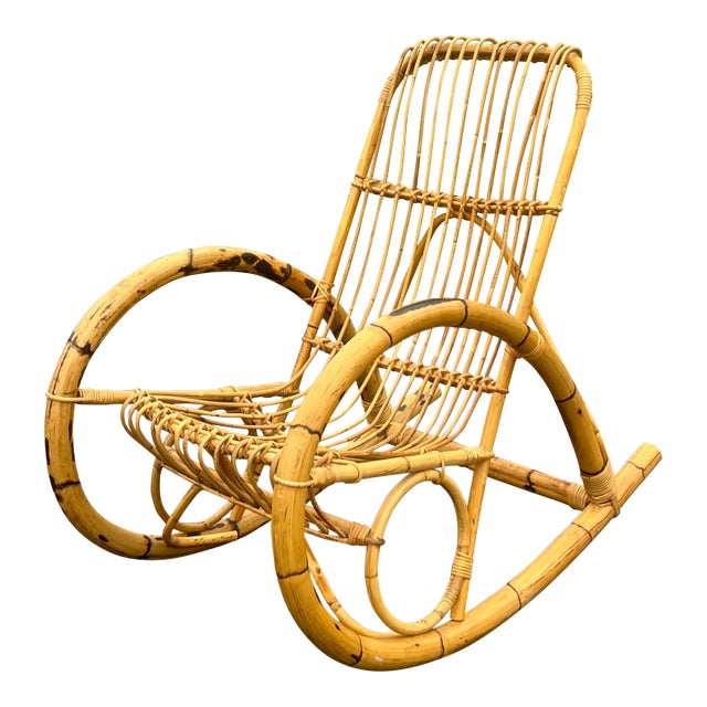 Vintage Bamboo 1960’s Franco Albini Style Rocker | Chairish