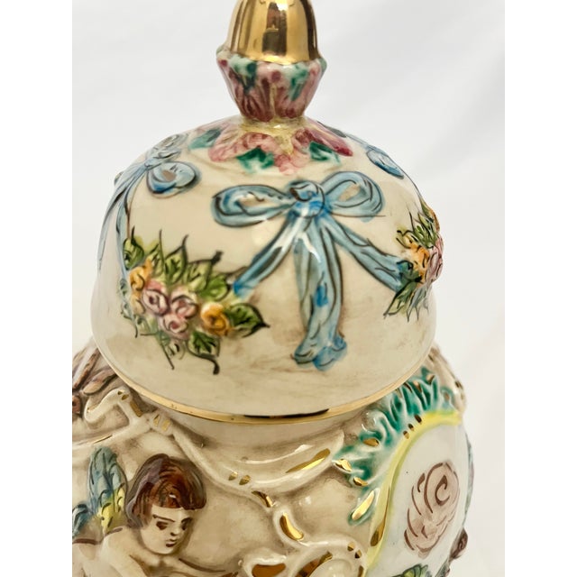 Vintage Capodimonte Jar With Lid – Cherub & Floral Relief | Chairish
