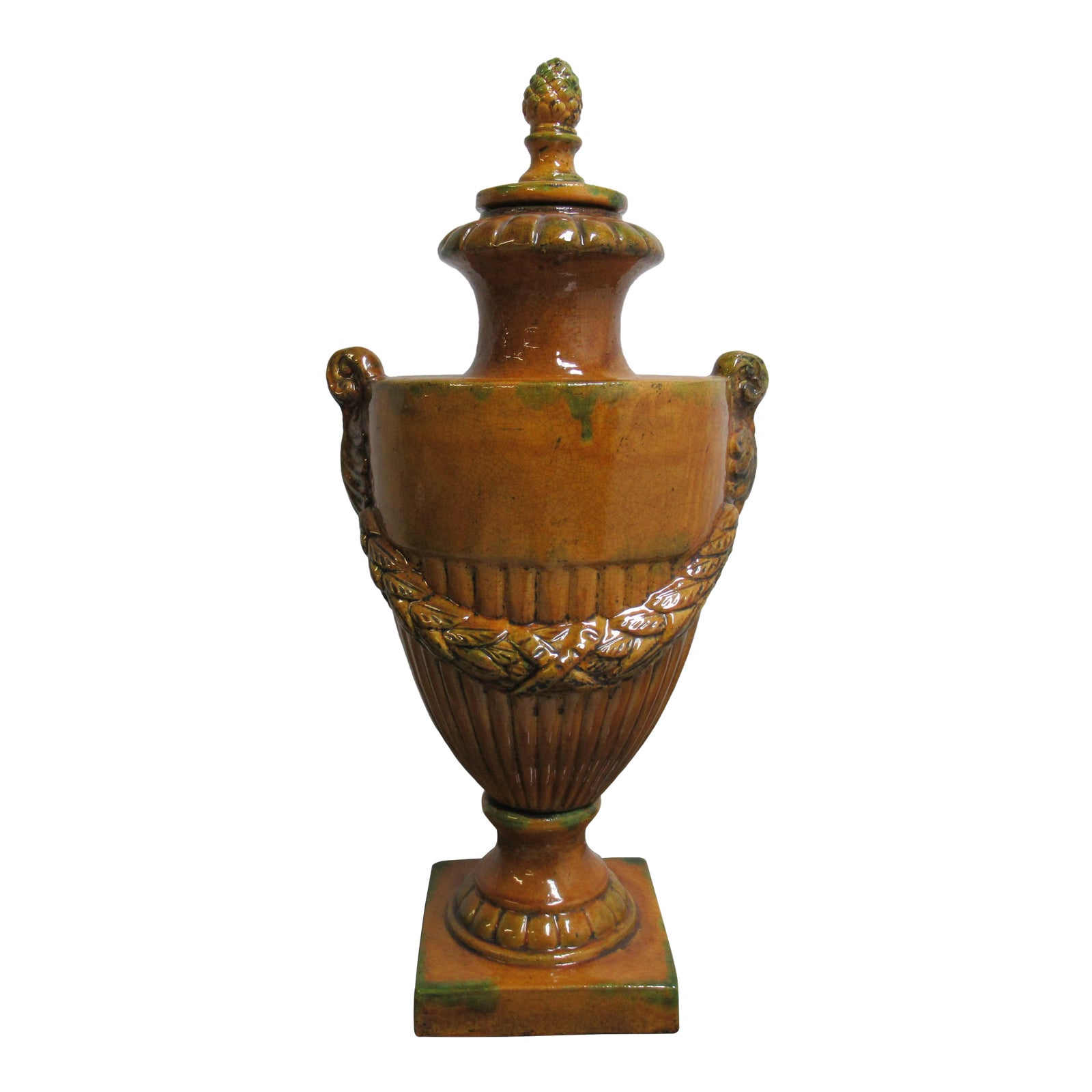 Modern Italian Regency Ceramic Urn | Chairish