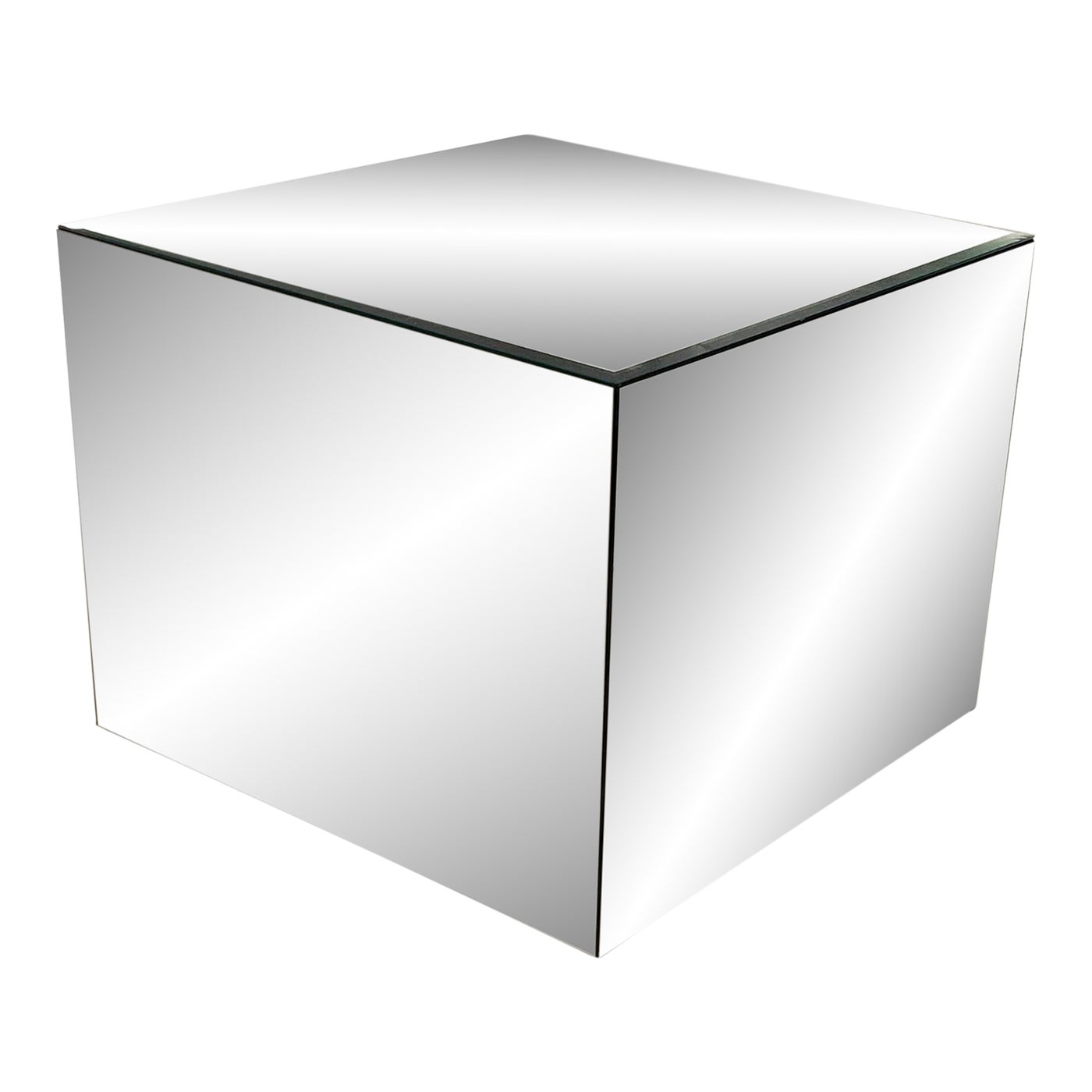 1970s Vintage Post Modern Hollywood Regency Style Glass Mirror Cube ...