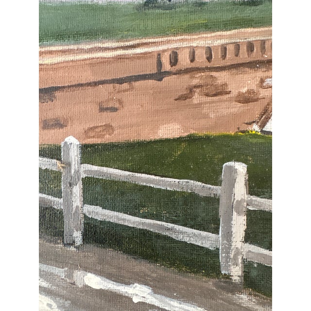 1990s Oil Painting - Landscape With Arched Stone Bridge and River by ...