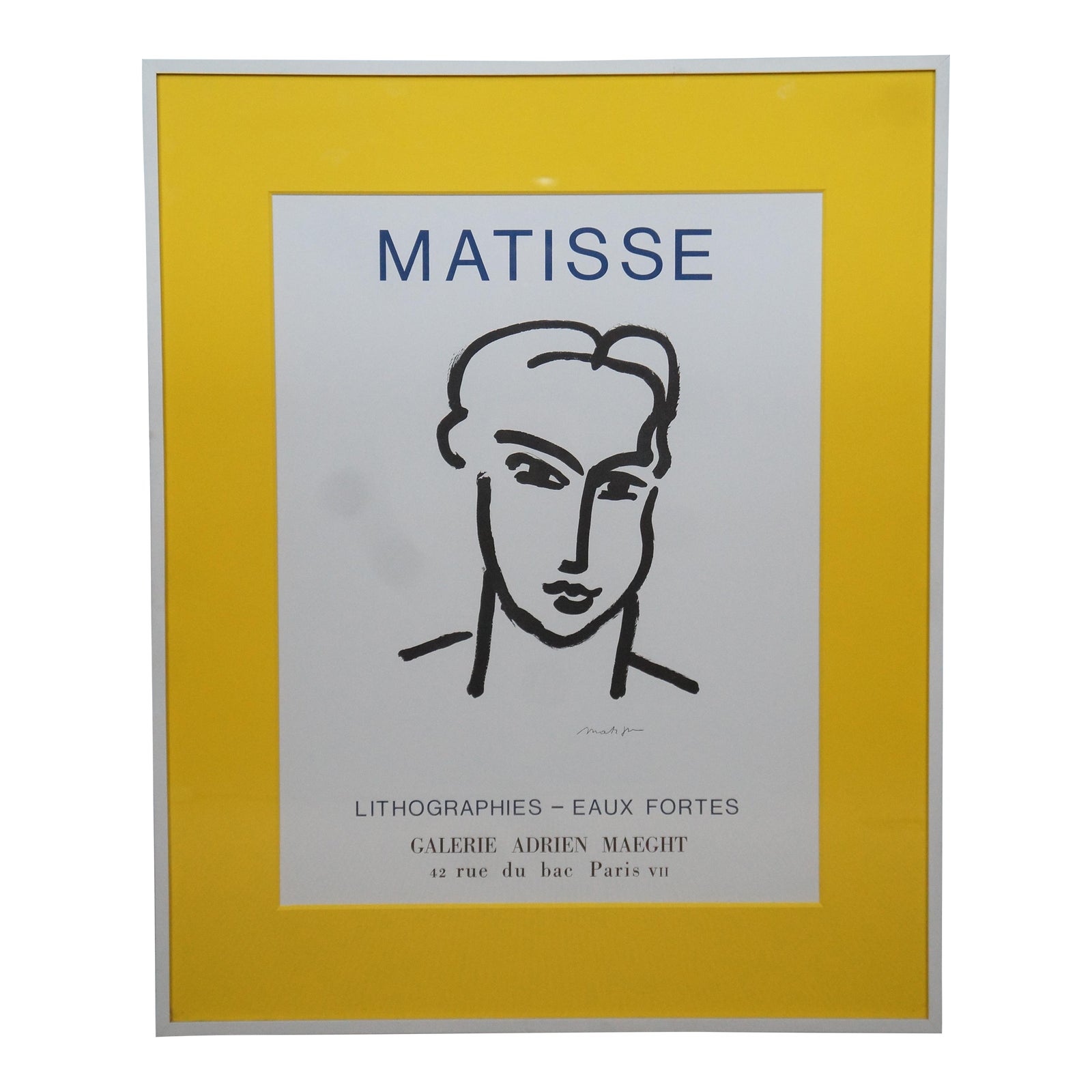 Original 1964 Matisse Lithographs Paris Gallery Exhibition Poster ...