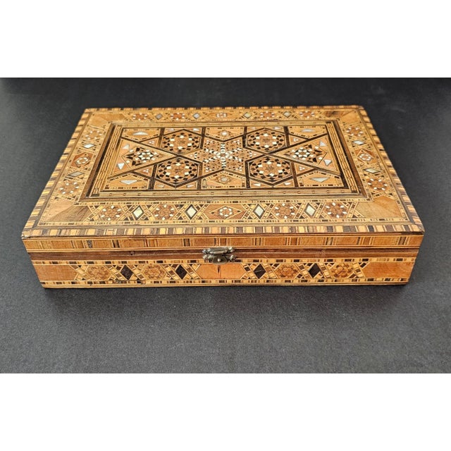 Vintage Middle Eastern Syrian Damascus Arabesque Mosaic Marquetry ...