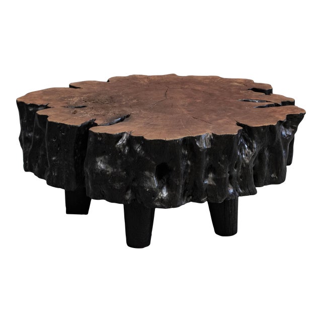 Live Edge Lychee Wood 4 Legged Table | Chairish