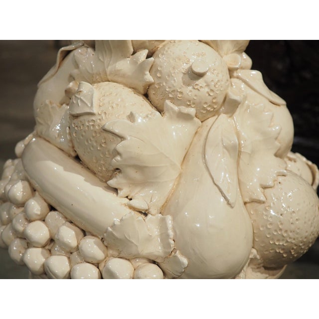 Pair of Italian Creamware 2-Piece Topiary Fruit Bowls | Chairish