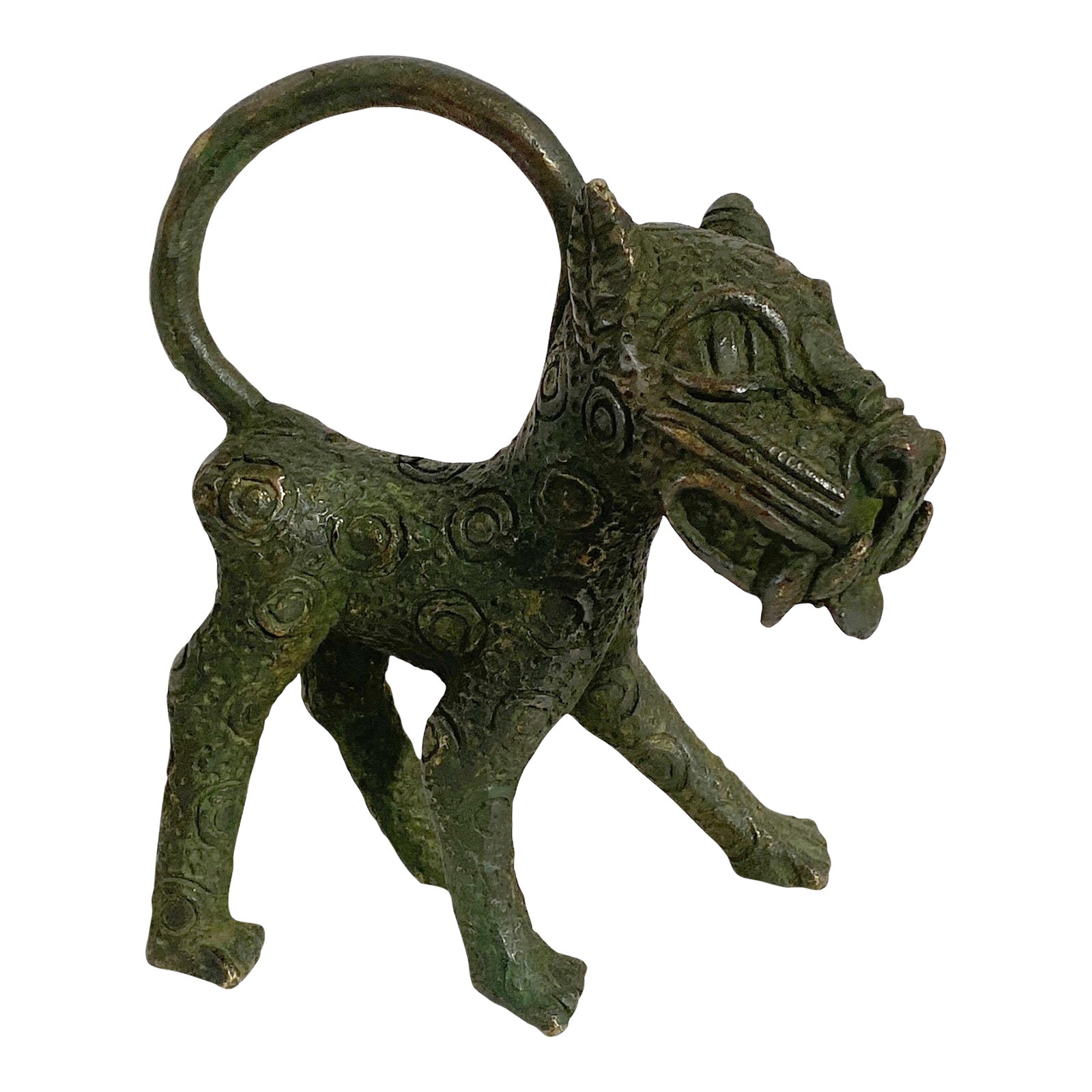 African Benin Leopard Bronze Nigeria African 5.5" H | Chairish