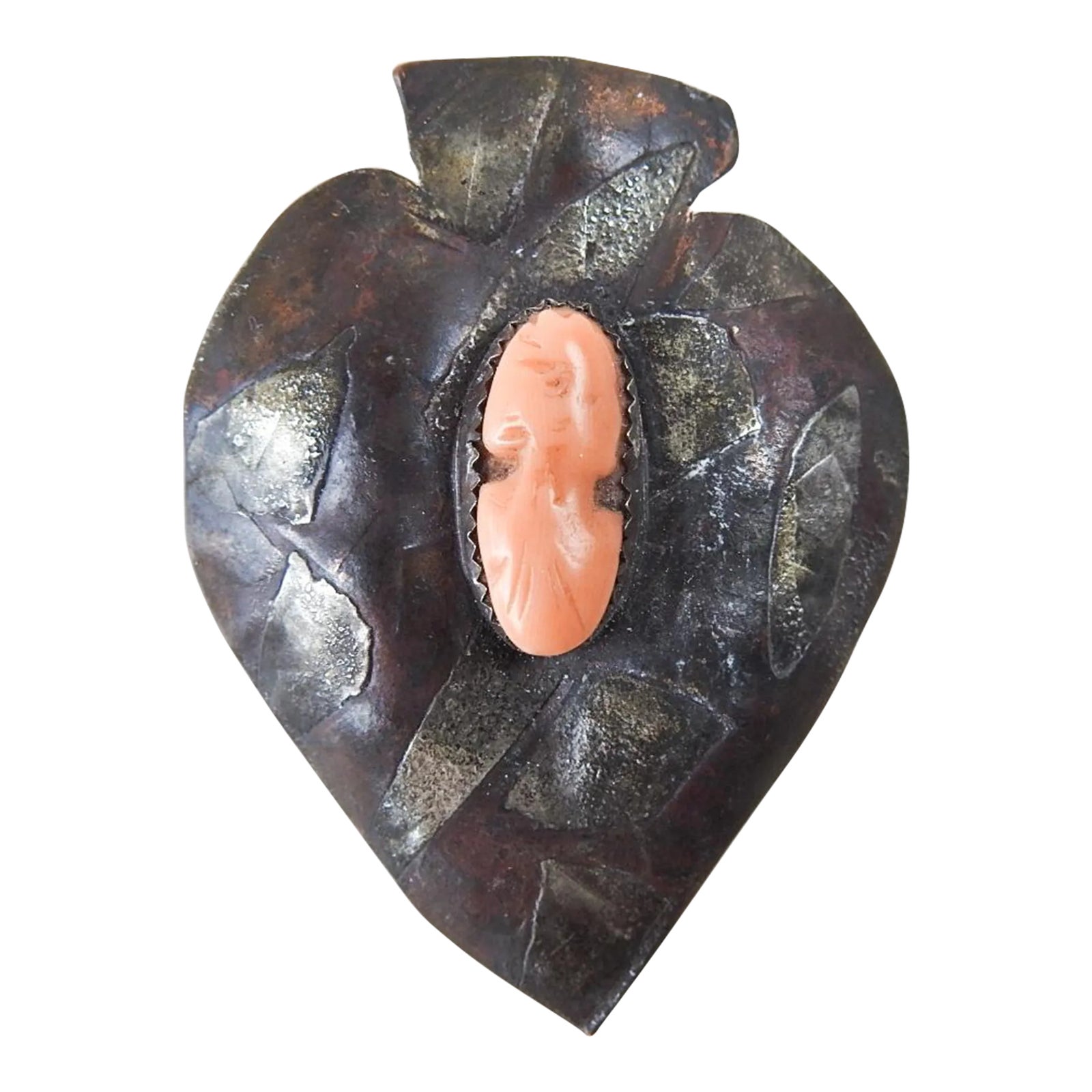 1995 Alejandro Sifuentes Milagro Heart Brooch or Pendant | Chairish