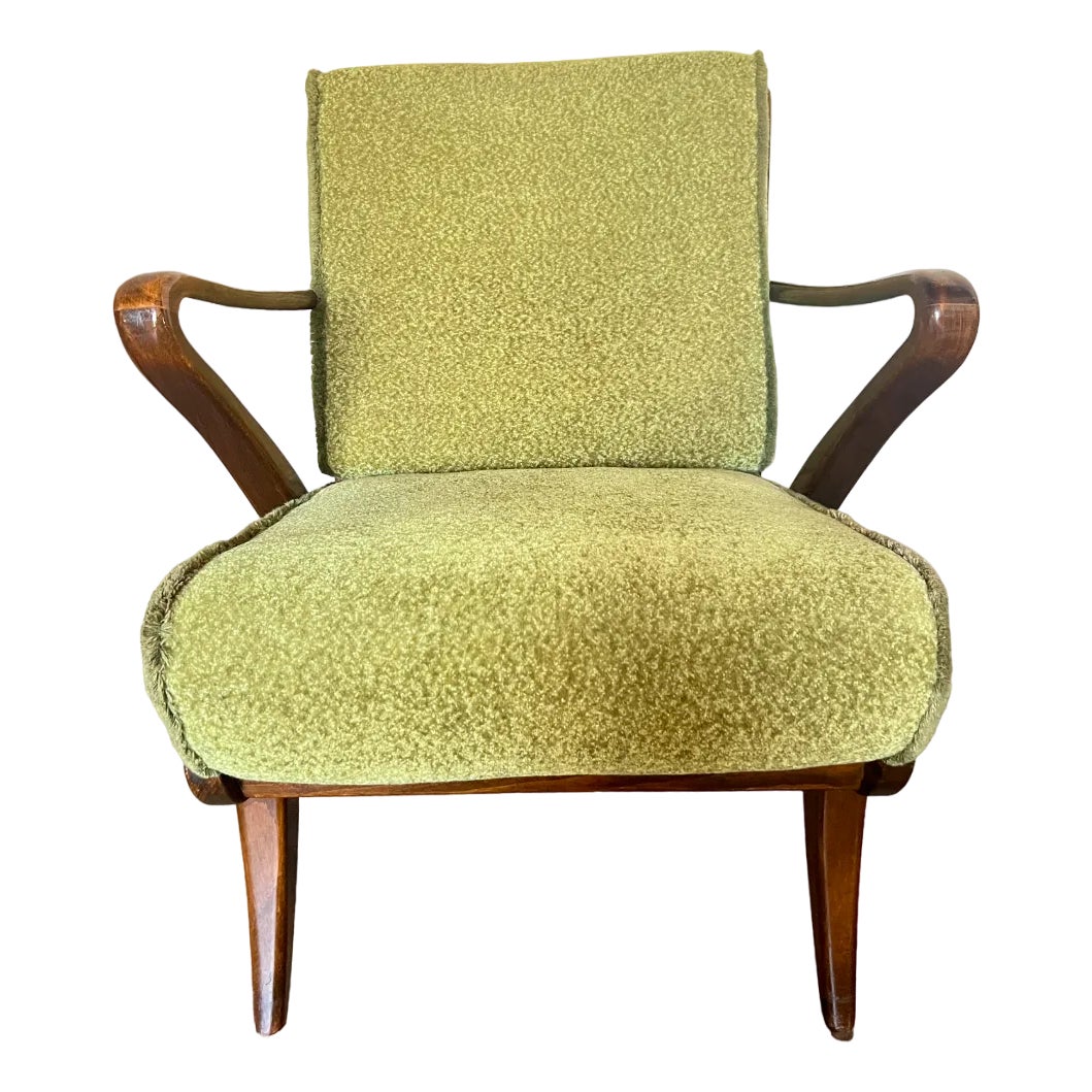 Mid-Century Italian Easy Chair in Bentwood by Guglielmo Ulrich, 1950s ...