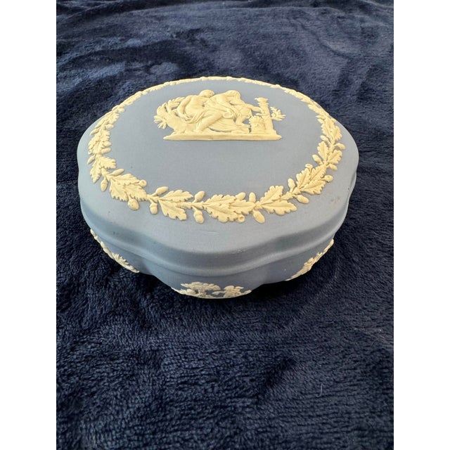 Late 20th Century Blue Jasper Ware Wedgwood Candy Jar/Powder Container ...