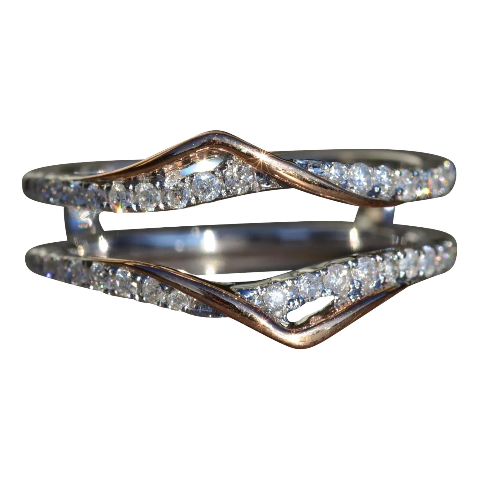 The Maynardville: Ladies 14K Two Tone Diamond Ring Jacket | Chairish