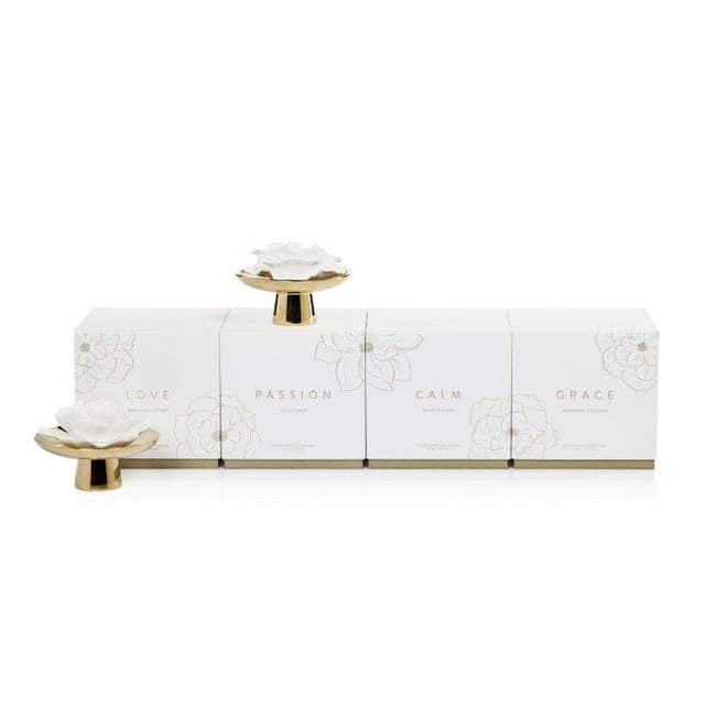 Calm Porcelain Diffuser, White Flower | Chairish